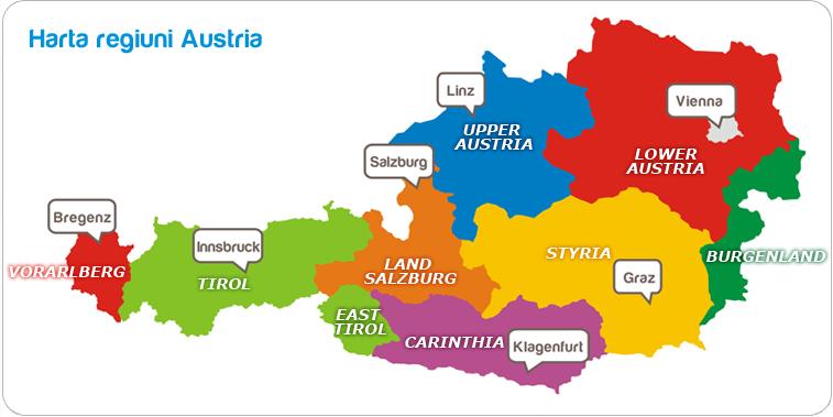 Harta Austriei – Romanii din Austria